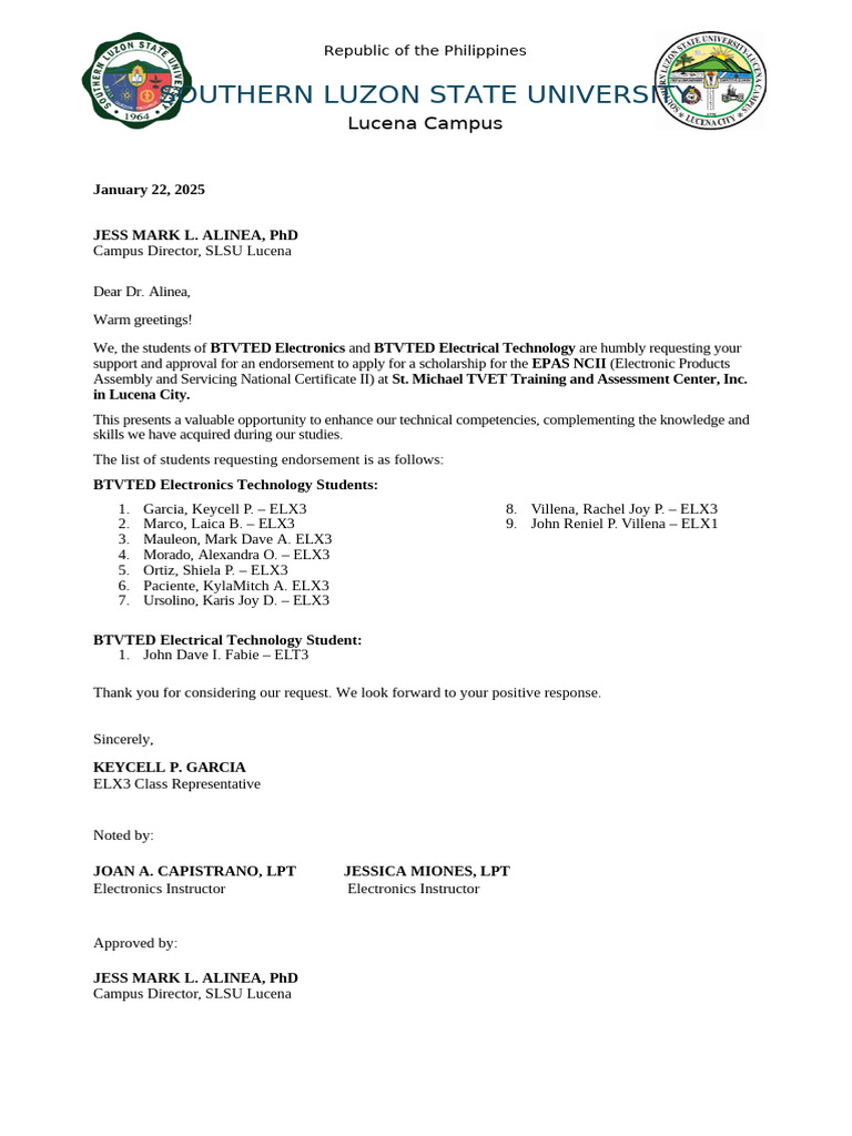 Letter For NC | PDF