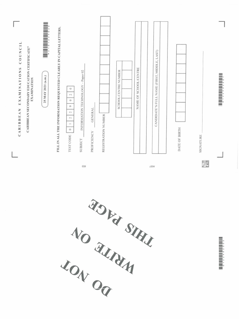 2021 July CXC Csec It Paper 2 | PDF