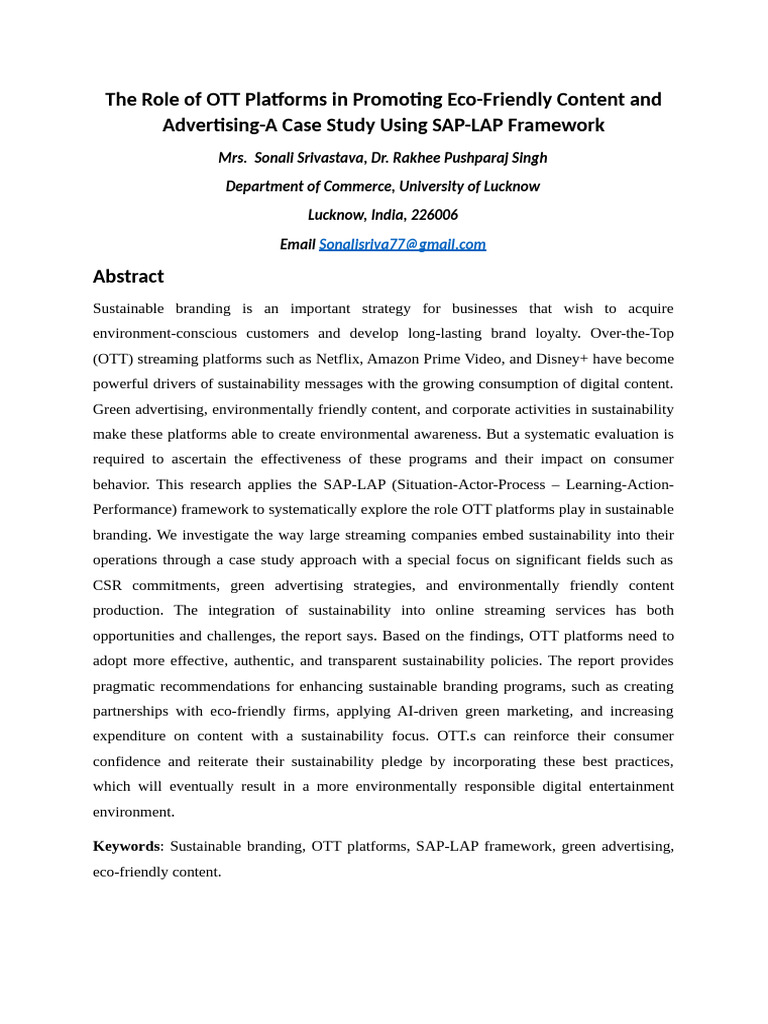 Role of OTT Platforms | PDF