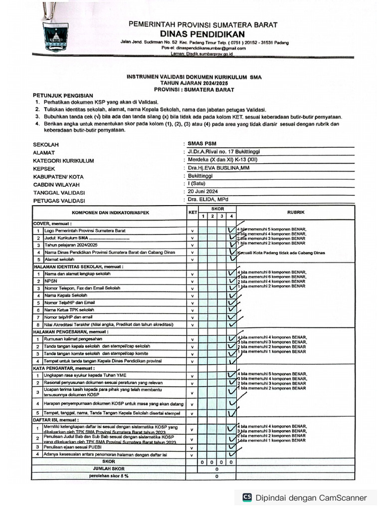 Instrumen Validasi | PDF