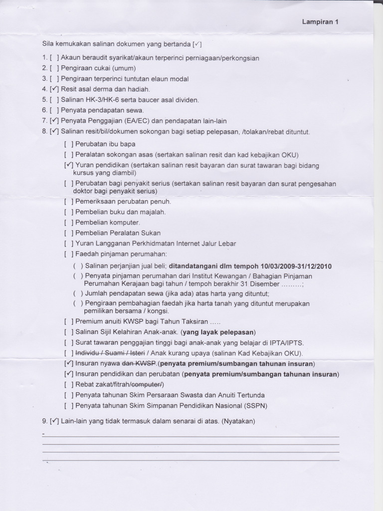 2) LHDN Lampiran 1 | PDF