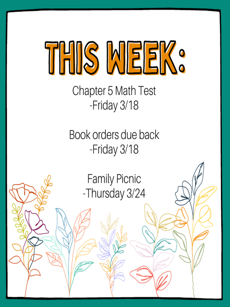 This Week Colorful Announcement | PDF
