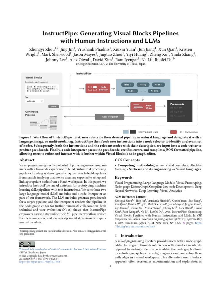 Instructpipe: Generating Visual Blocks Pipelines With Human Instructions and Llms | PDF | Human ...