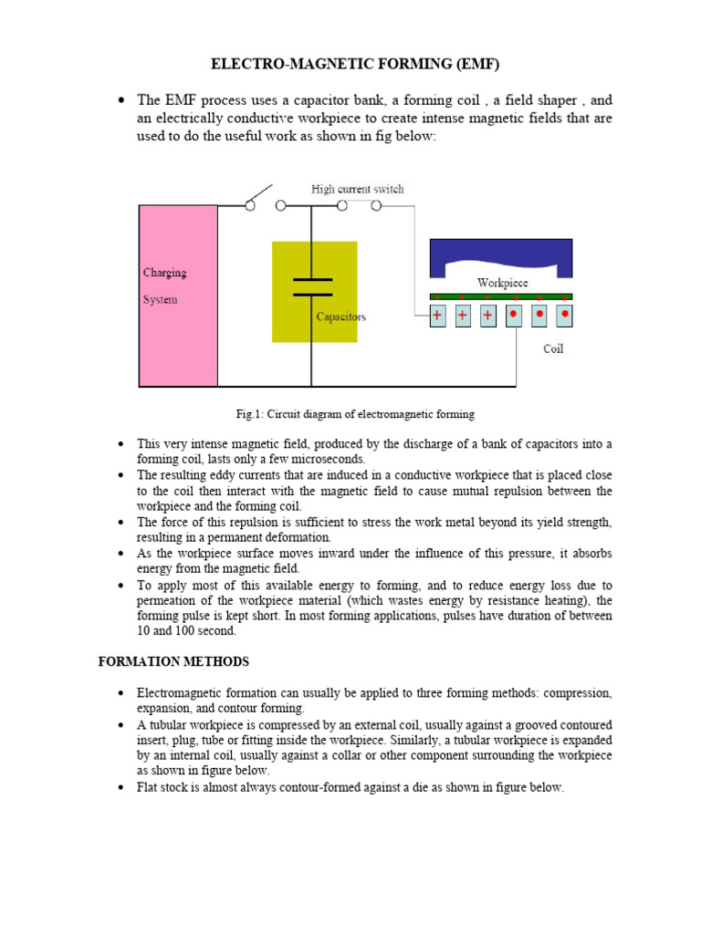 Electro Magnetic Forming | PDF | Inductor | Strength Of Materials