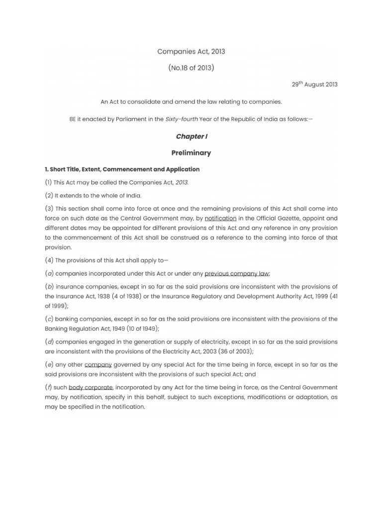 Short Title Extent Commencement and Application | PDF