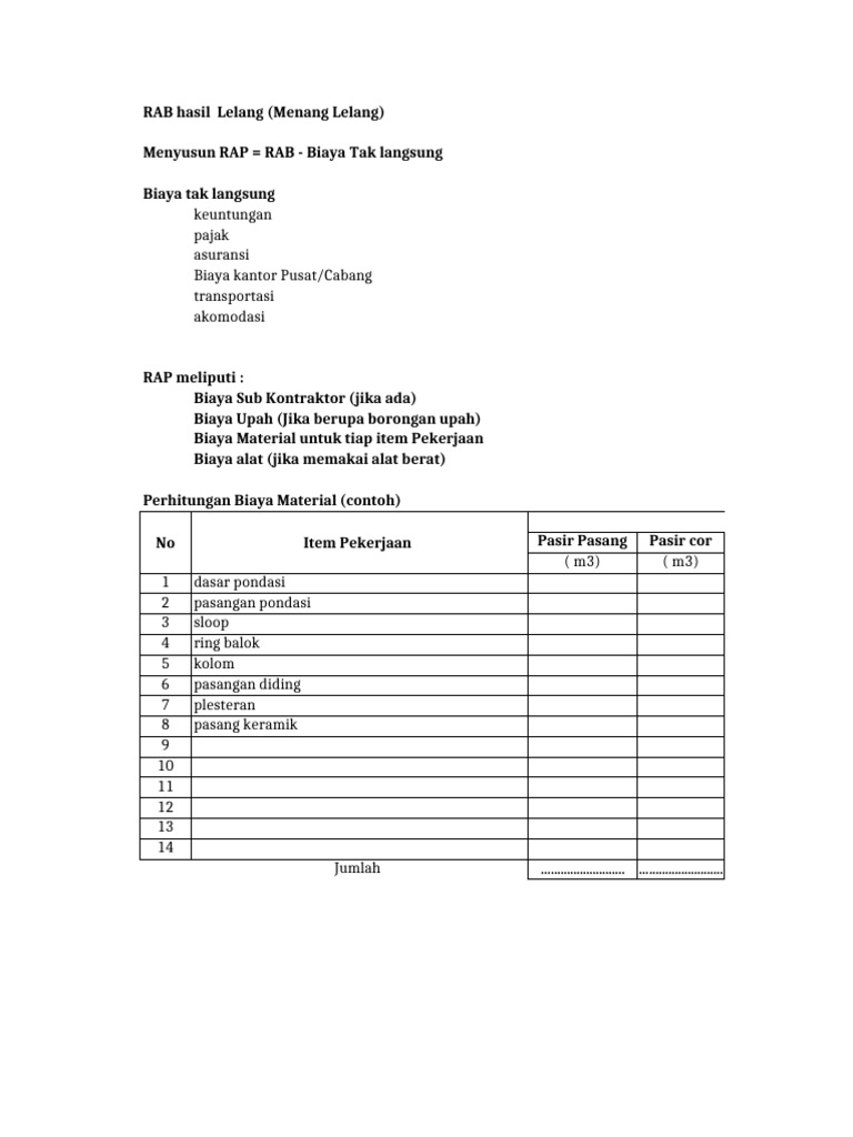5 Perhitungan RAP | PDF