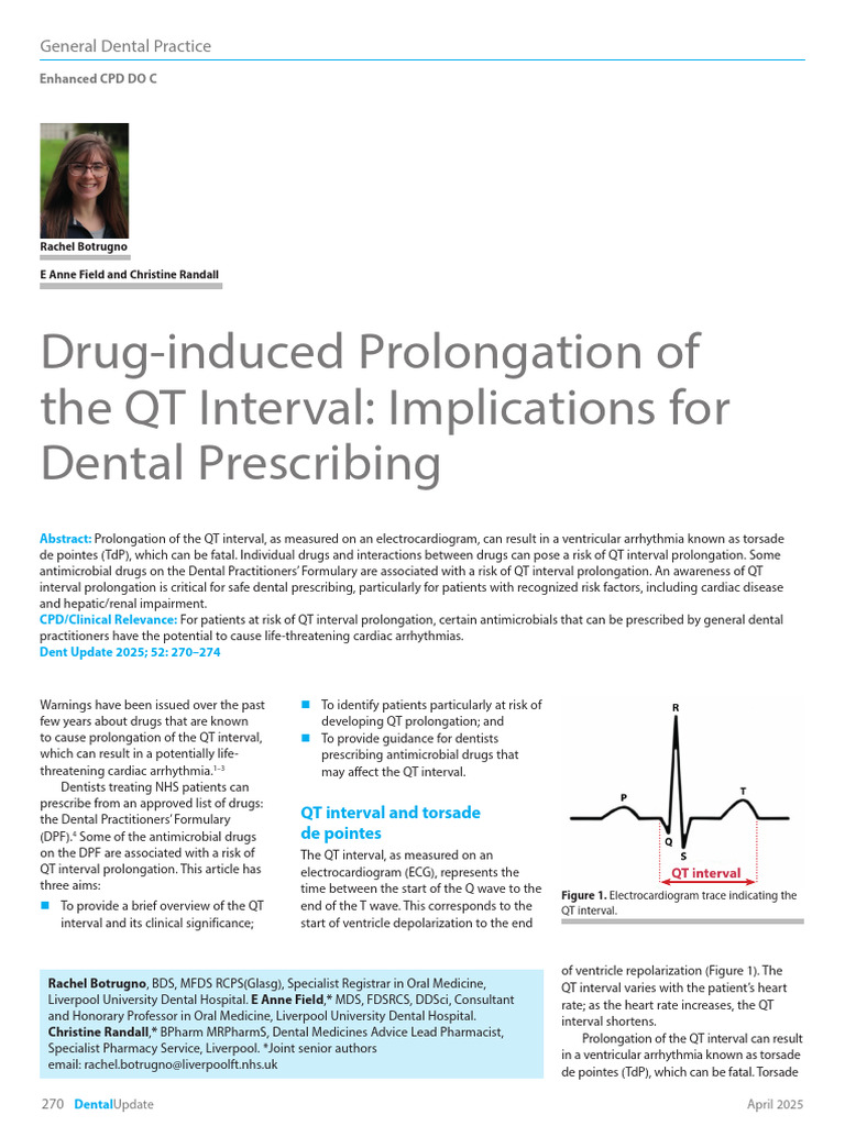 Dental Prescribing and QT Prolongation | PDF | Clinical Medicine ...
