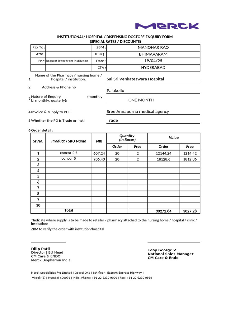 Dr Sai Sri Harsha Concor 10% approval April 2025 | PDF | Public Services | Pharmacology