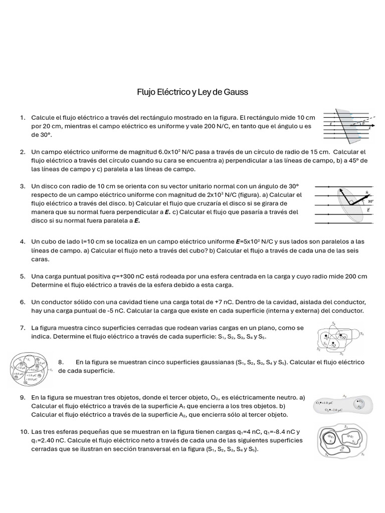 Flujo eléctrico y Ley de Gauss | PDF | Flujo | Campo eléctrico