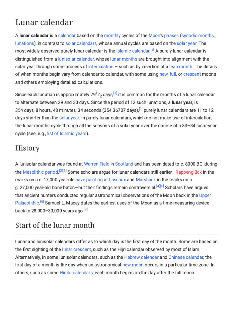 Understanding Lunar Calendars | PDF | Calendar | Moon