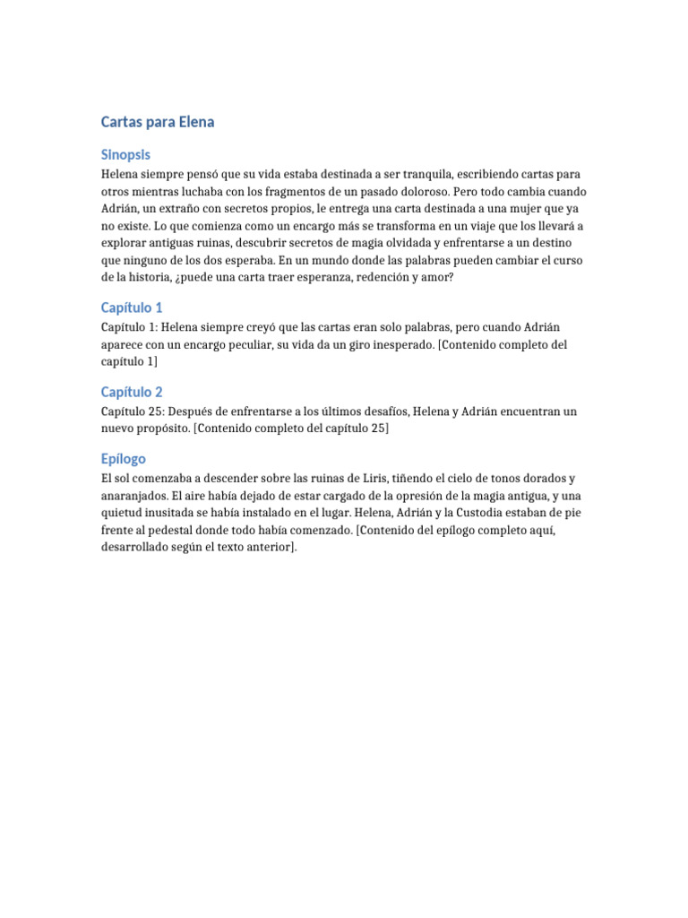 Cartas para Elena Completo | PDF