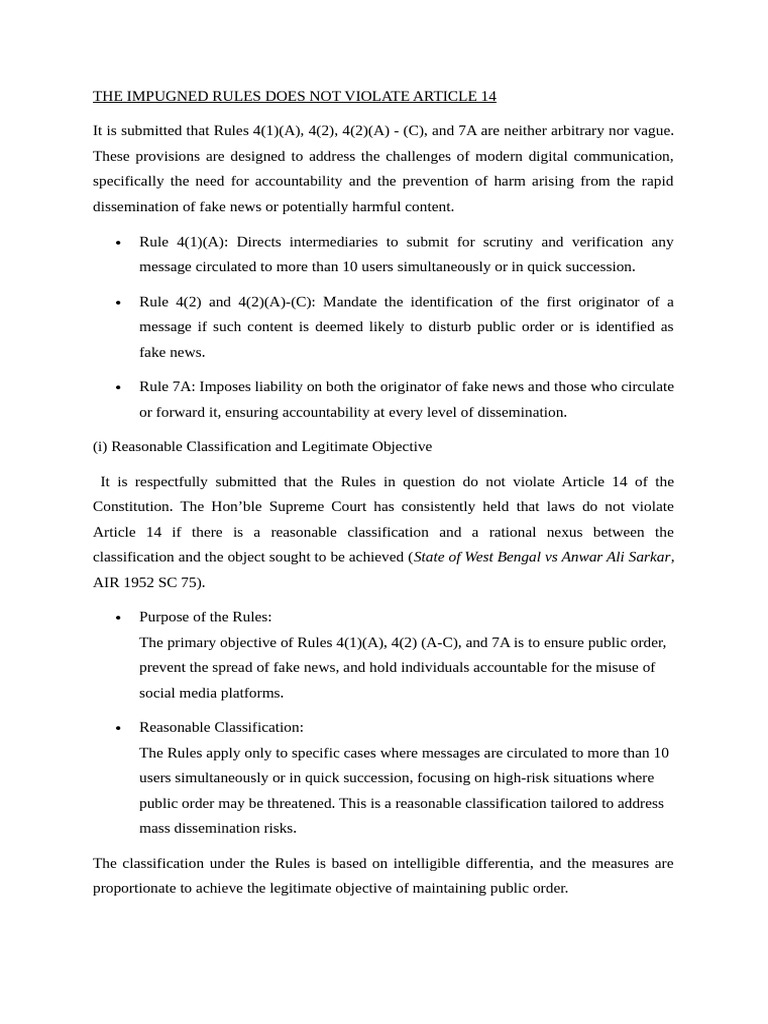 Upholding the Impugned Rules' Legitimacy | PDF | Government | Common Law