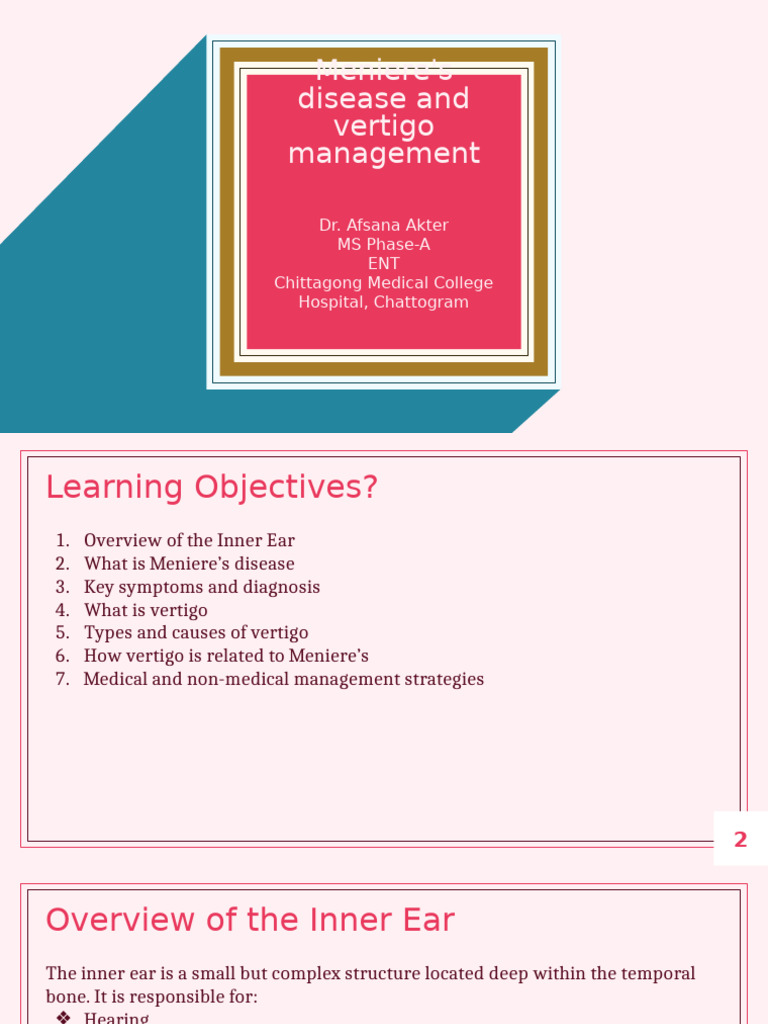 Meniere's Disease and Vertigo Management | PDF | Ménière's Disease ...