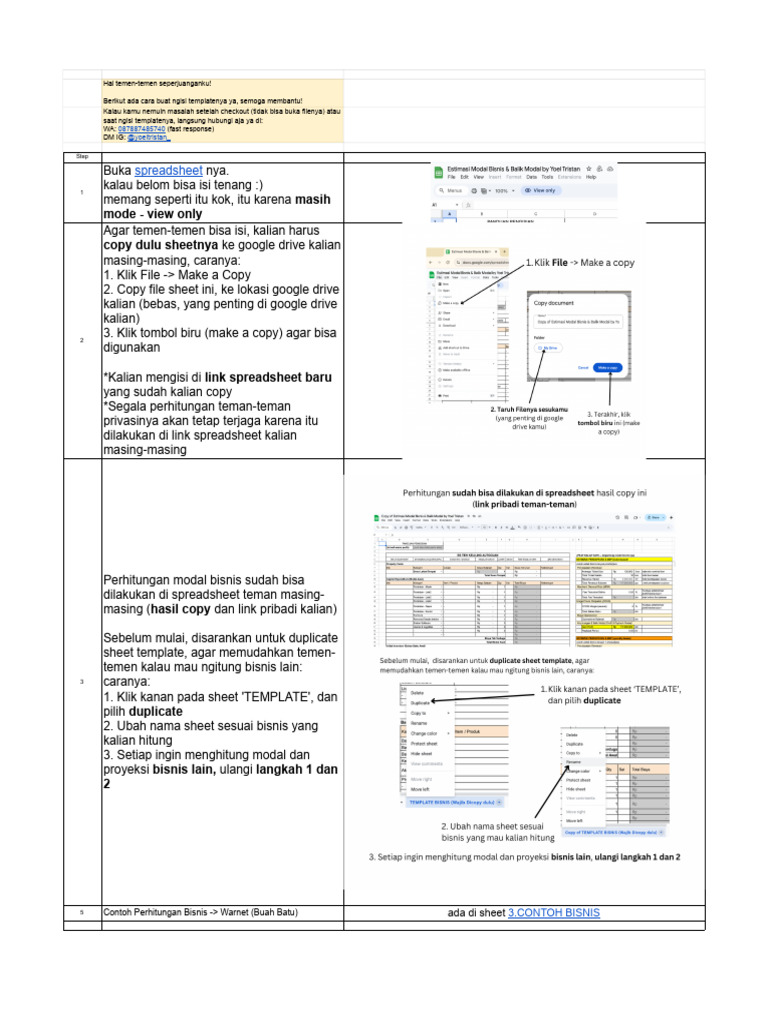 Estimasi Modal Bisnis & Balik Modal by Yoel Tristan-2 | PDF