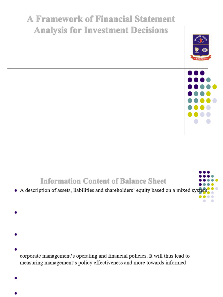 Rahman, (2025.L6) - A Framework of Financial Statement Analysis | PDF ...