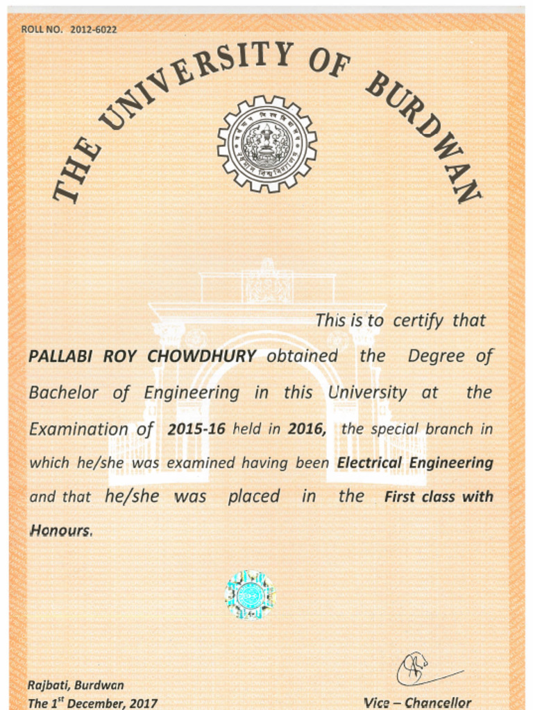 Degree Certificate | PDF