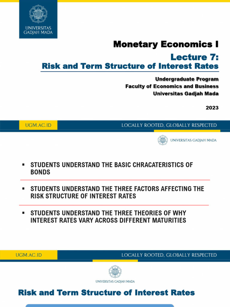 7 PPT Monet Week VII - Risk and Term Structure of Interest Rate | PDF ...
