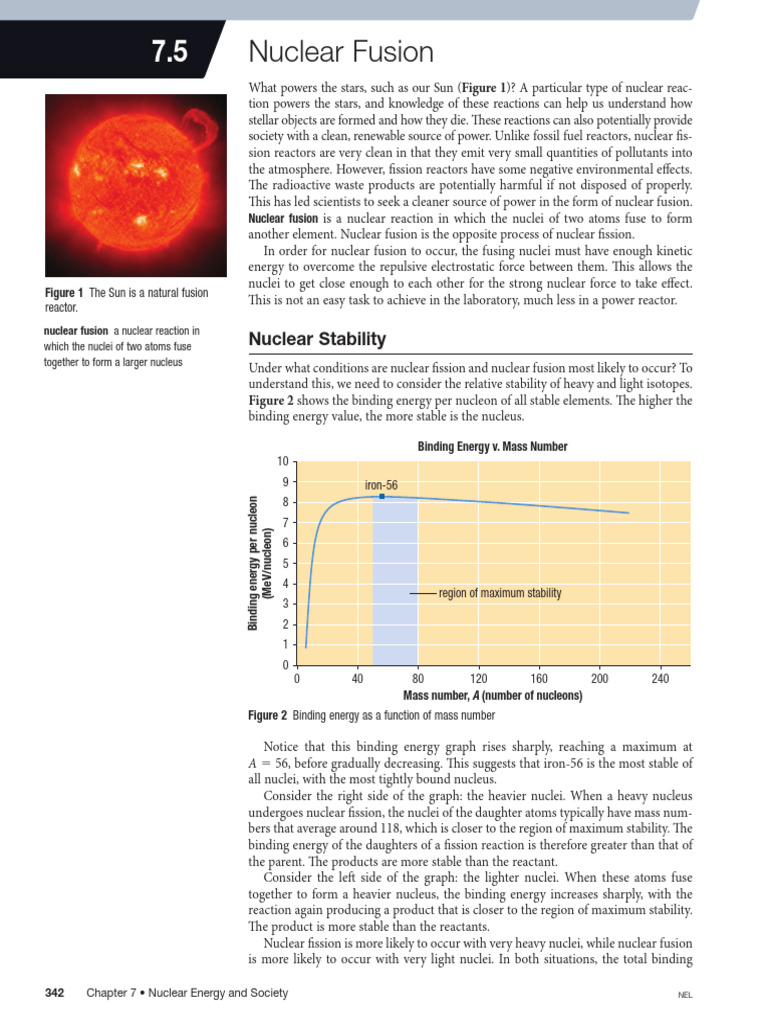 SPH3U 7.5 - Nuclear Fusion | PDF | Nuclear Fusion | Nuclear Physics