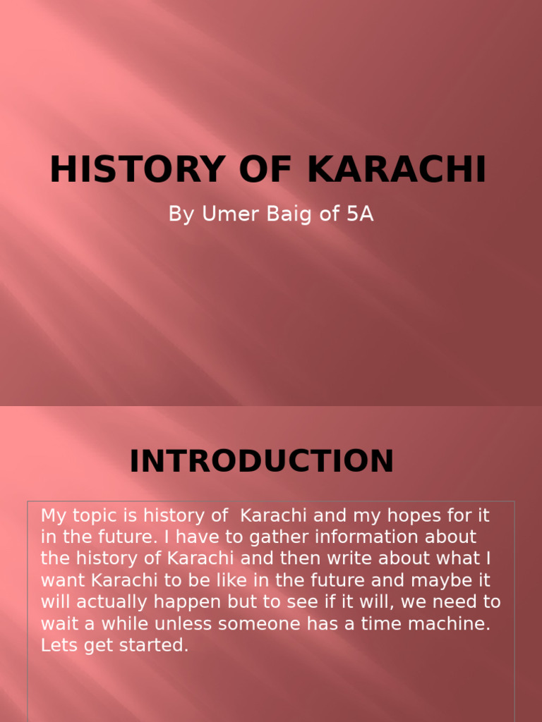 History of Karachi Umer | PDF | Karachi