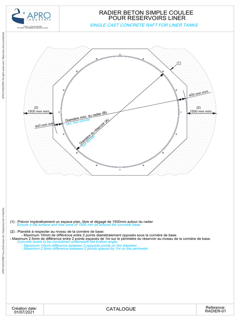 TF - Apro - AP - 2 - RADIER BETON SIMPLE COULEE LINER 2021 | PDF