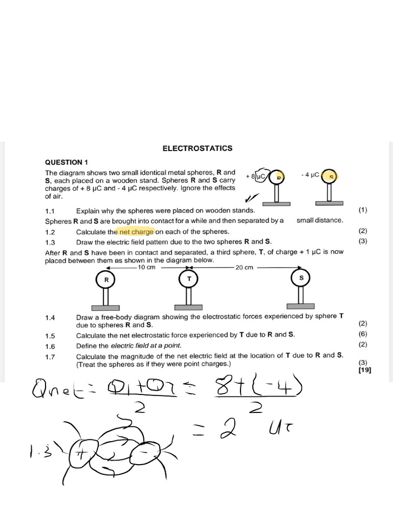 Grade 12 Electrostatic Test Out of 59 | PDF
