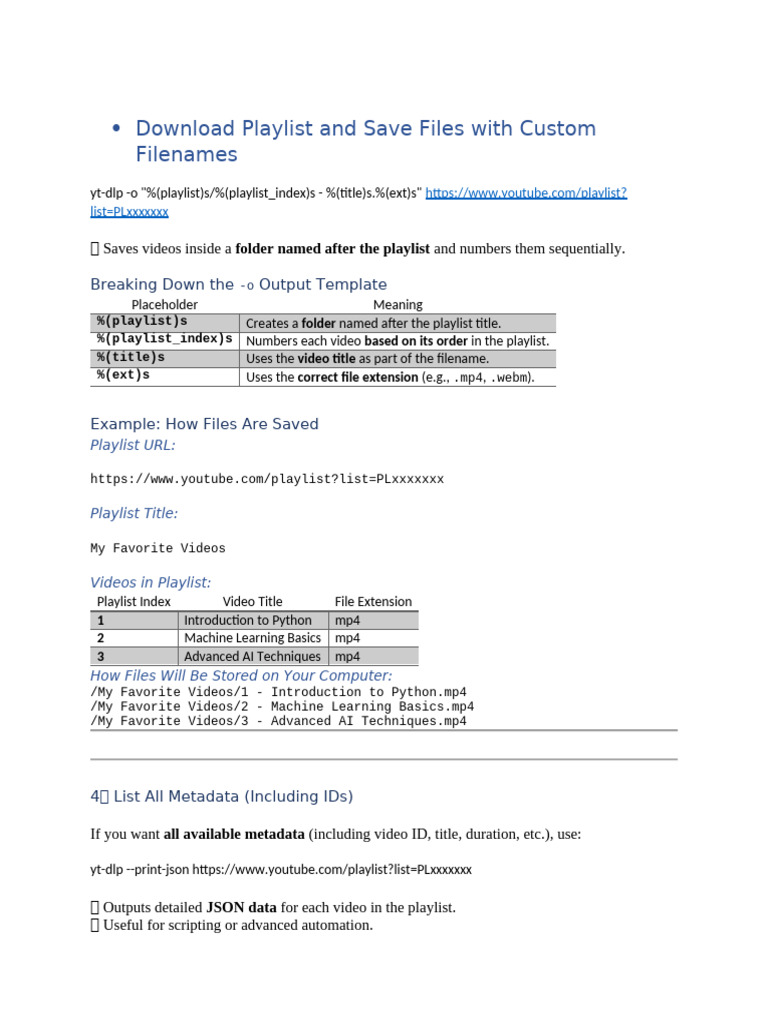 Youtube Playlist | PDF