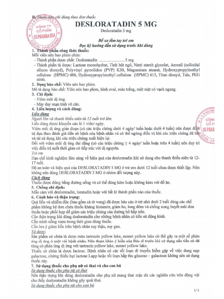 Desloratadin 5 MG | PDF