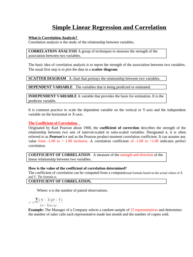 Linear Regression and Correlation - 3232612 | PDF | Linear Regression | Applied Statistics
