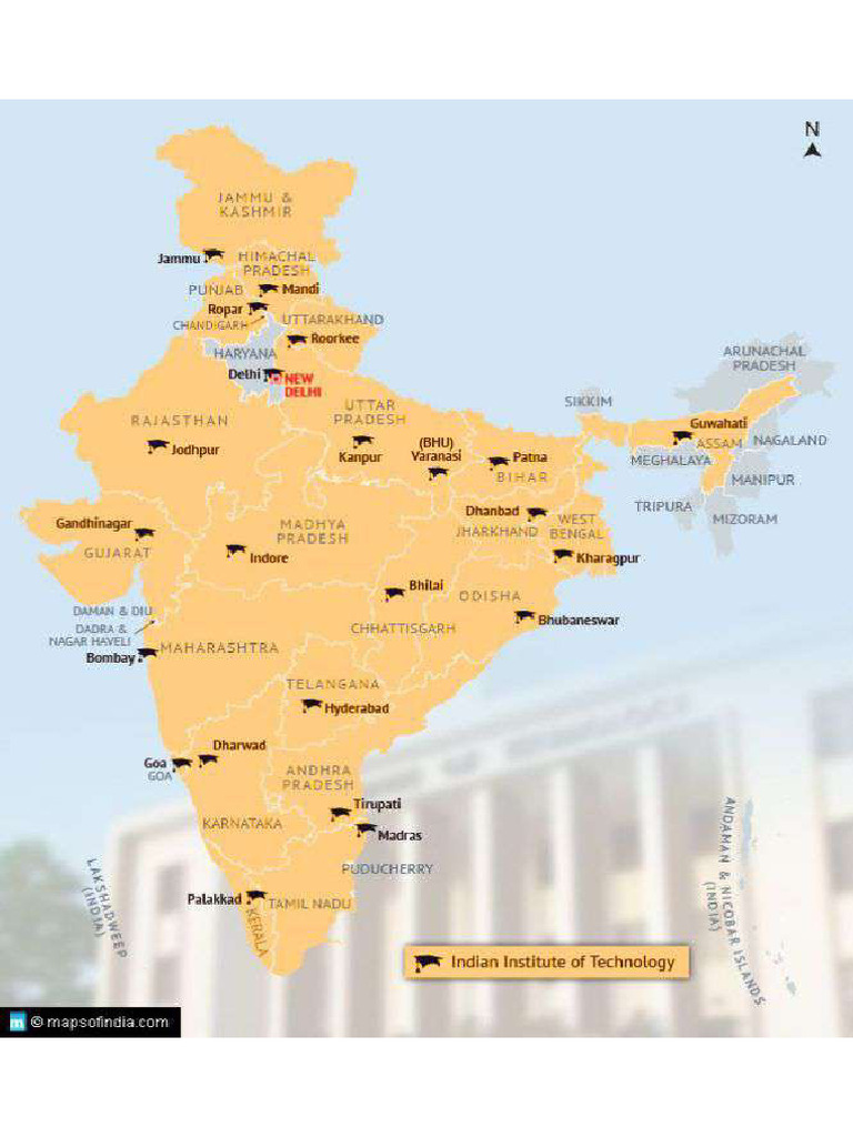 Iits of India Map 665x776 | PDF