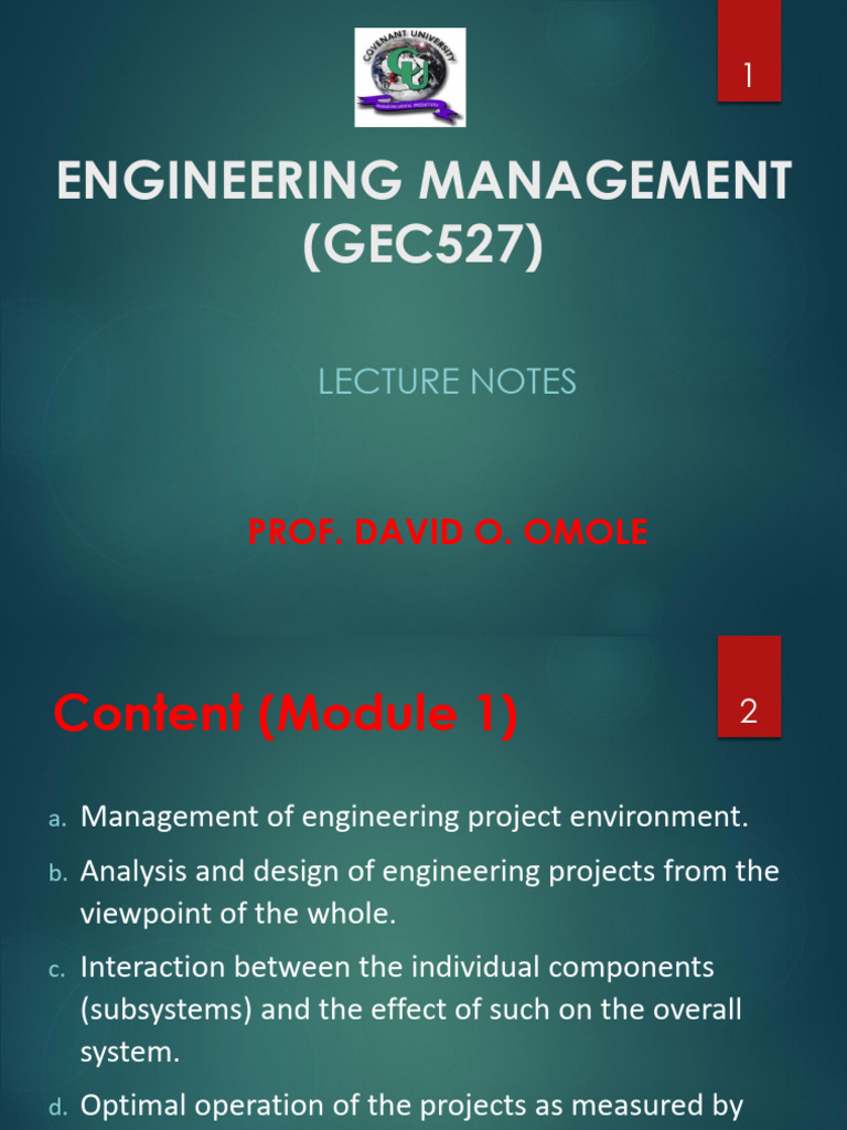 GEC527 - ENG MGT - Module 1 notes | PDF | System | Mathematical ...