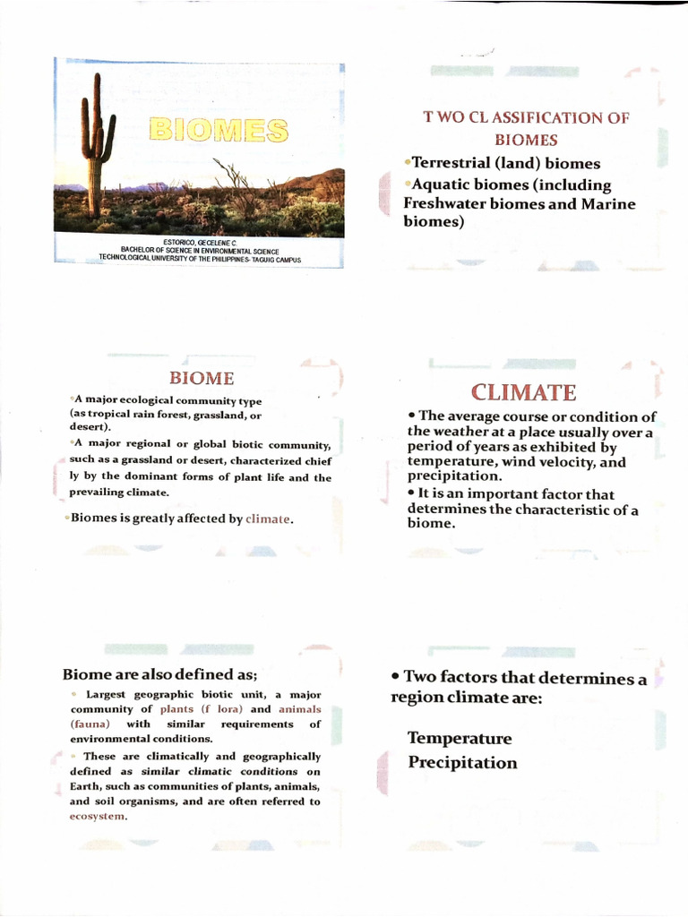 Eco Lec Biomes | PDF