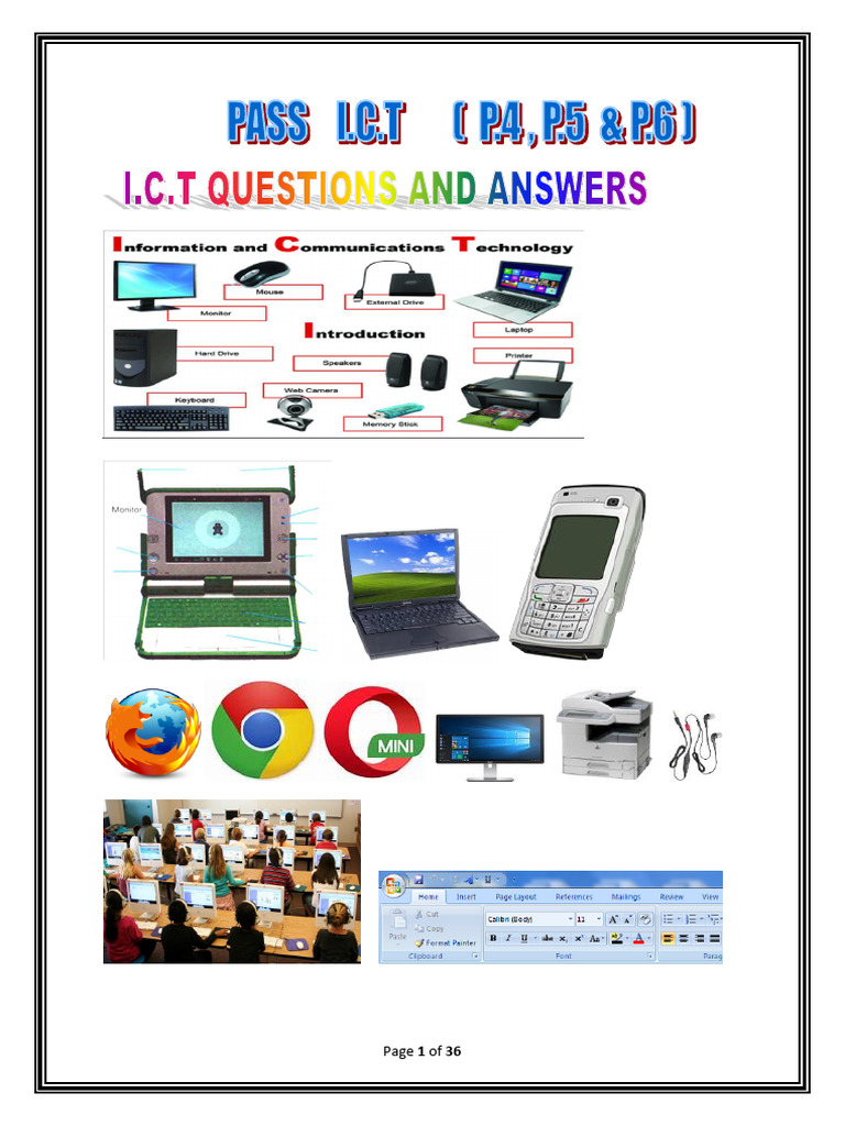 Key ICT Questions - 065413 (1) - 1 | PDF | Spreadsheet | Computer Data Storage
