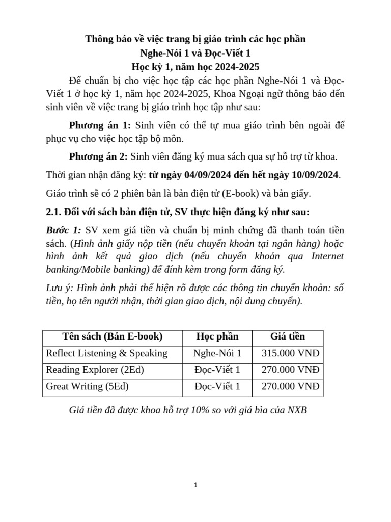 HK1, 24-25-Thông báo sách Nghe-Nói-Đọc-Viết | PDF