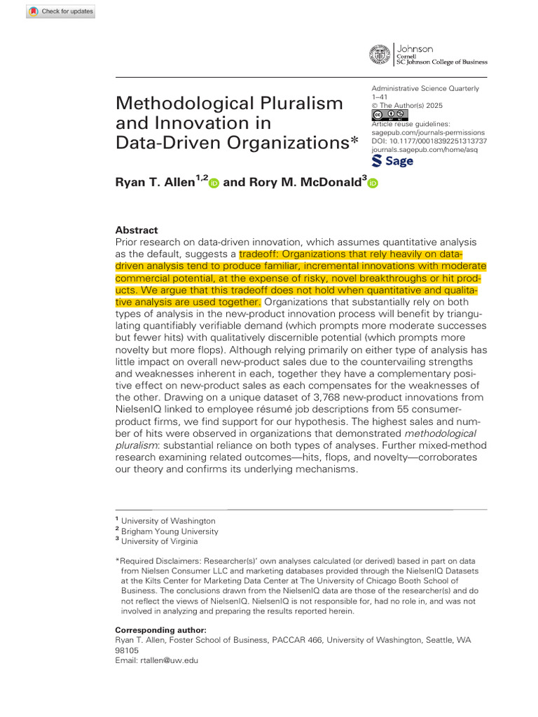 Allen和McDonald - 2025 - Methodological Pluralism and Innovation in Data ...