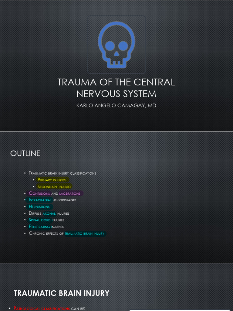 4 - Trauma of The CNS - 250204 - 101255 | PDF | Traumatic Brain Injury ...