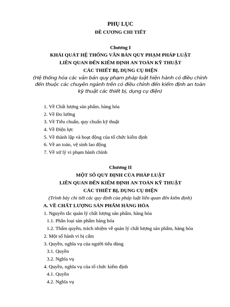 De Cuong Chi Tiet | PDF