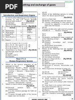 Breathing and Exchange of Gases - PYQ (2012-2024) | PDF | Exhalation | Respiratory System