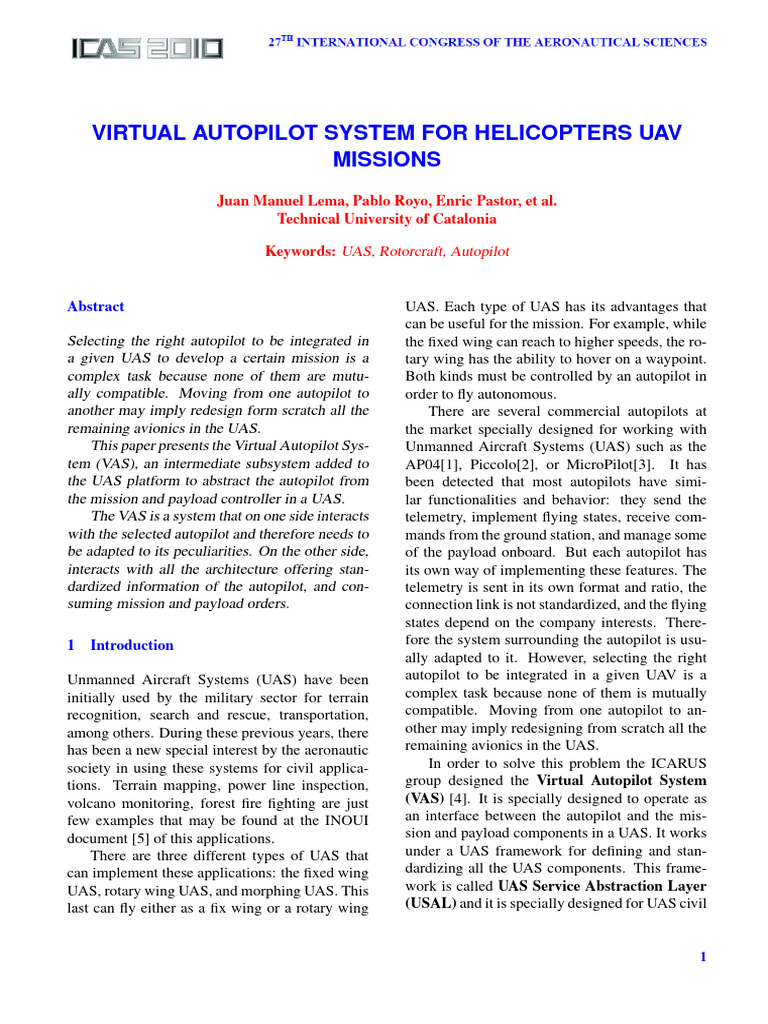 12.virtual Autopilot System For Helicopters Uav Missions | PDF ...