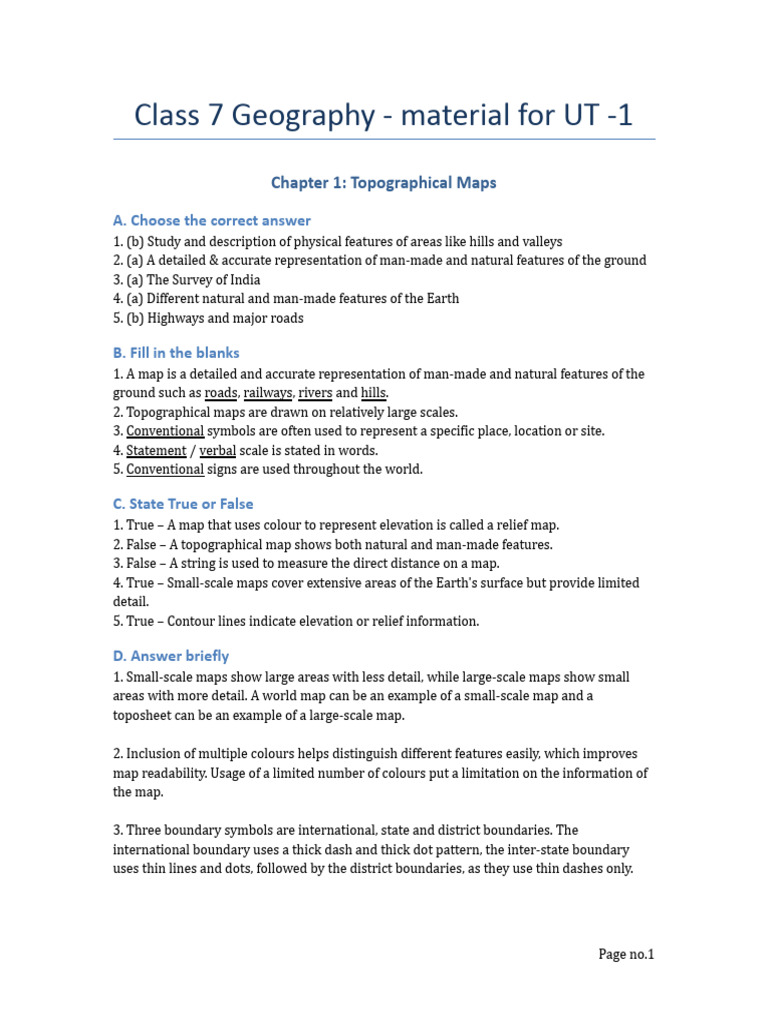 Class 7 Geography - Material For UT - 1 | PDF | Climate Change ...