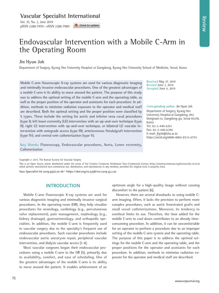 Optimizing Mobile C-Arm for Endovascular Procedures | PDF ...