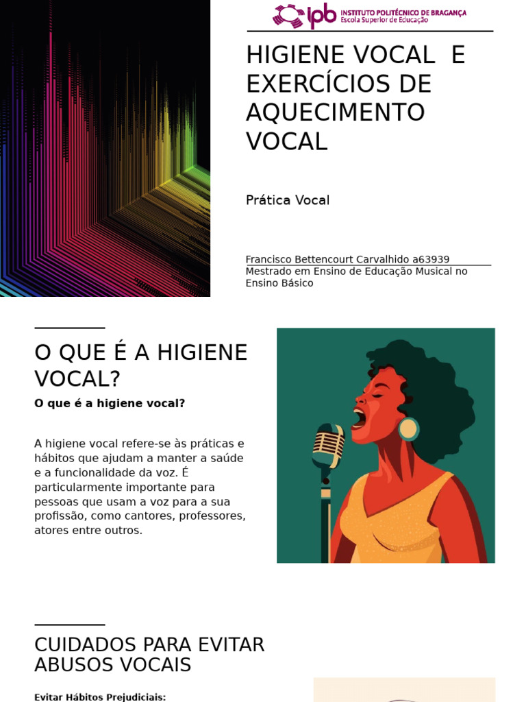Higiene Vocal e Exercícios de Aquecimento | PDF | Canto | Voz humana