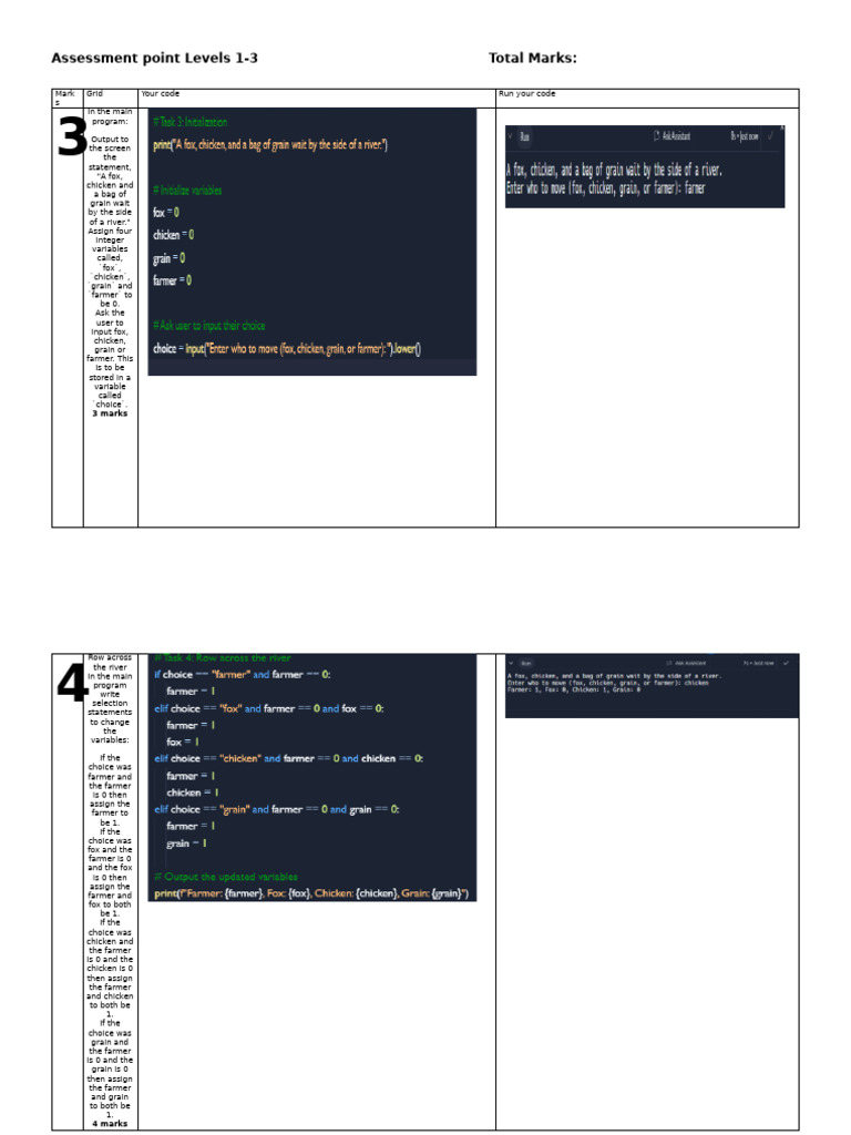 Assessment Point Levels 1-3 | PDF | Parameter (Computer Programming ...