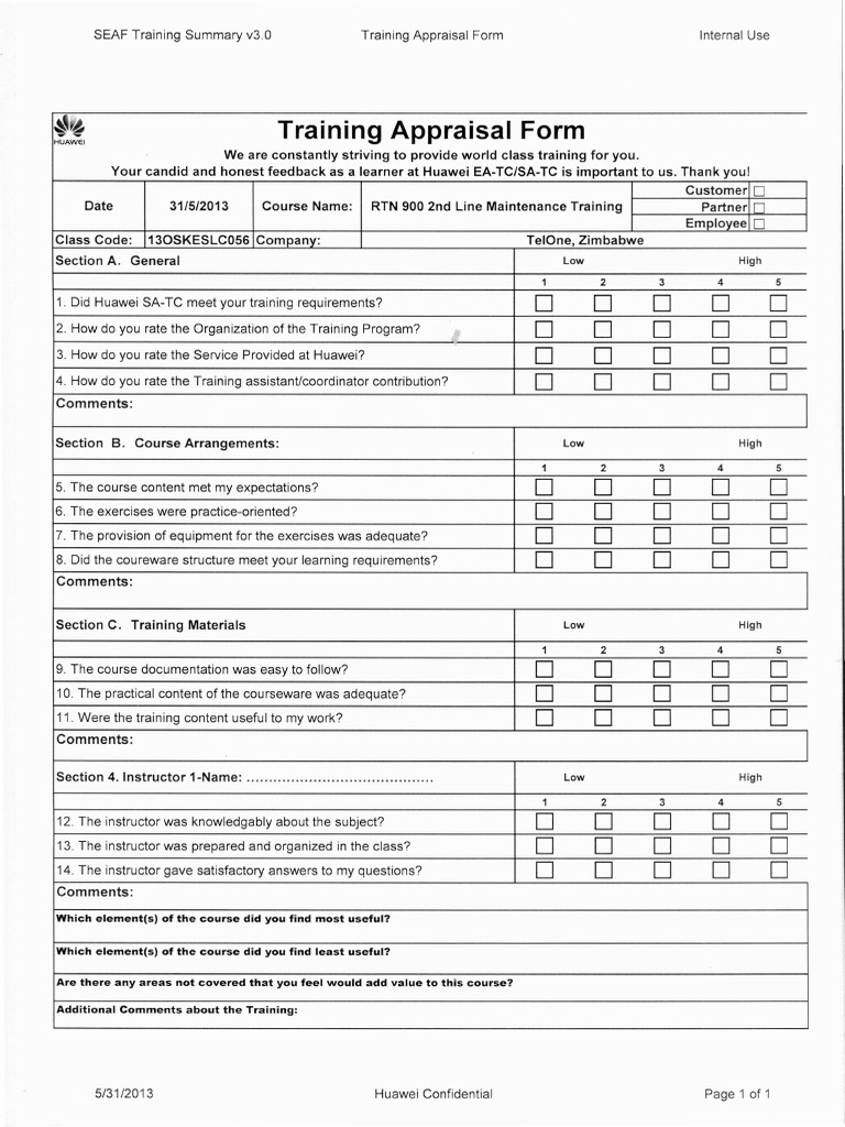 Evaluation Form | PDF