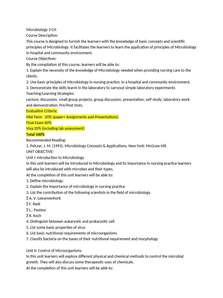 Microbiology Objectives 1 | PDF | Microorganism | Infection