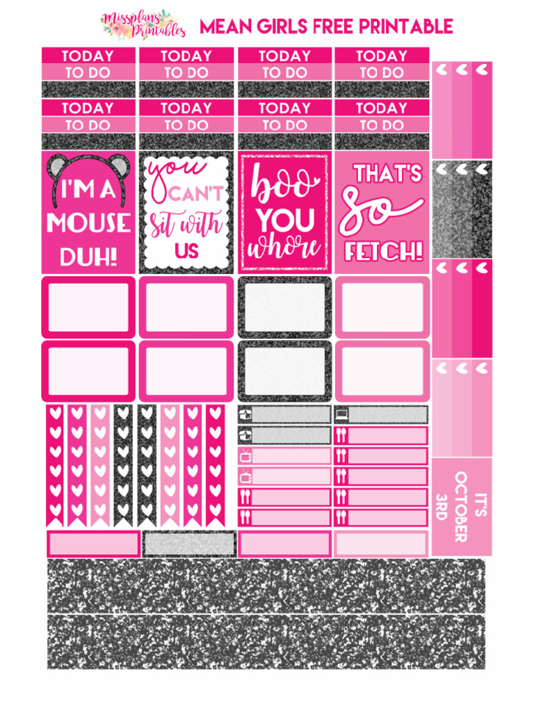 Missplans Mean Girls Free Printable Personal Use | PDF