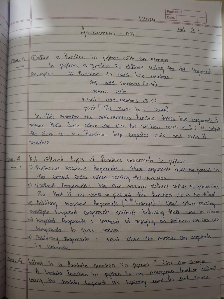 Ass 3 Python Theory | PDF