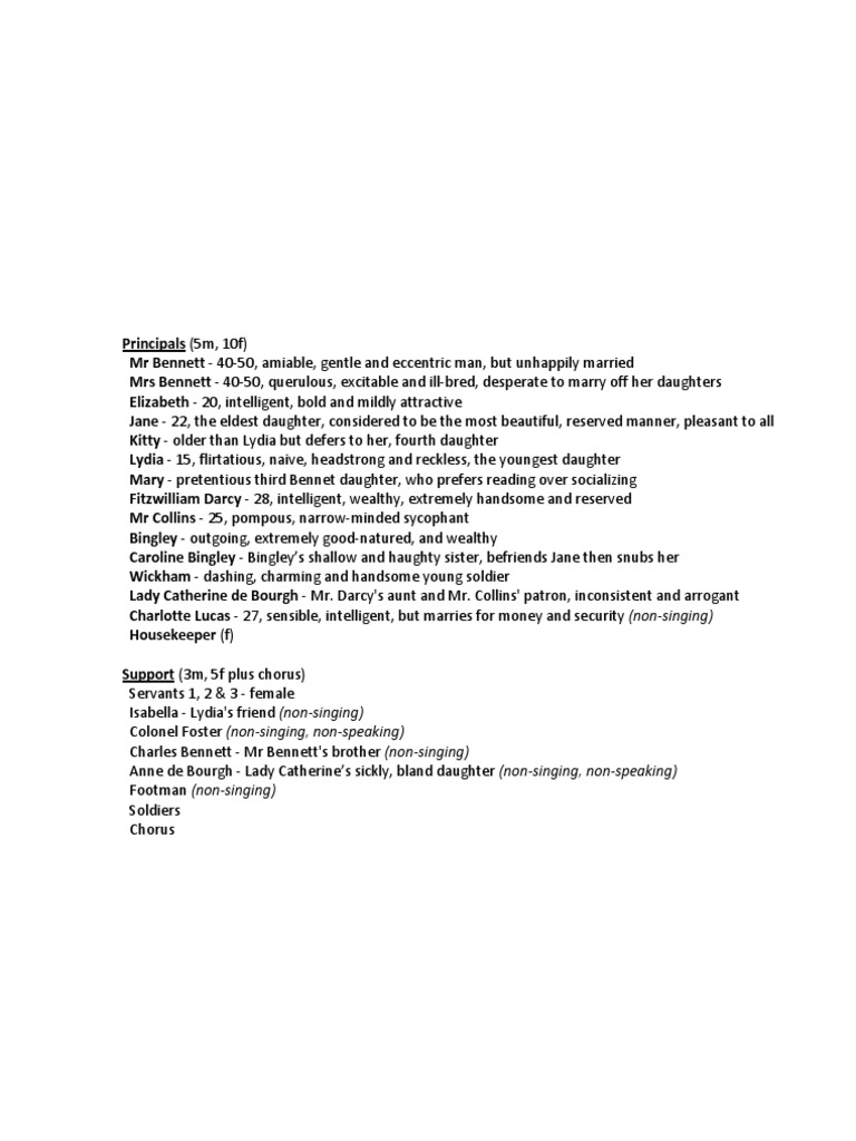 Pride and Prejudice Scene Scripts | PDF | Pride And Prejudice | Mr. Darcy