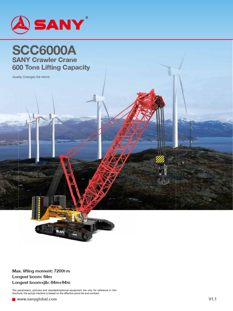 Sany Crane-Brochure SCC6000A 114830 | PDF | Crane (Machine) | Machines