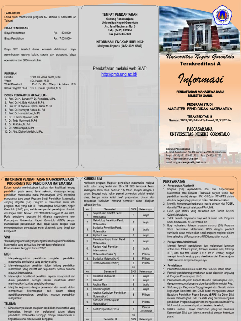 Leaflet S2 Pendidikan Matematika | PDF