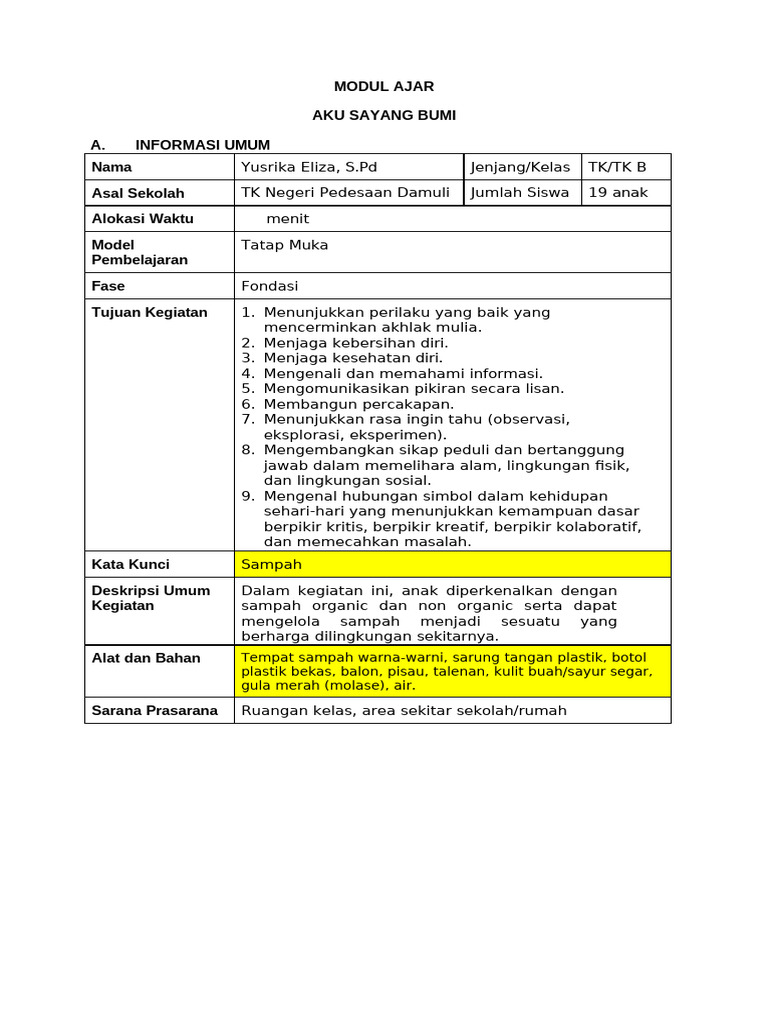 1-rpph-merdeka-belajar-aku-sayang-bumi | PDF